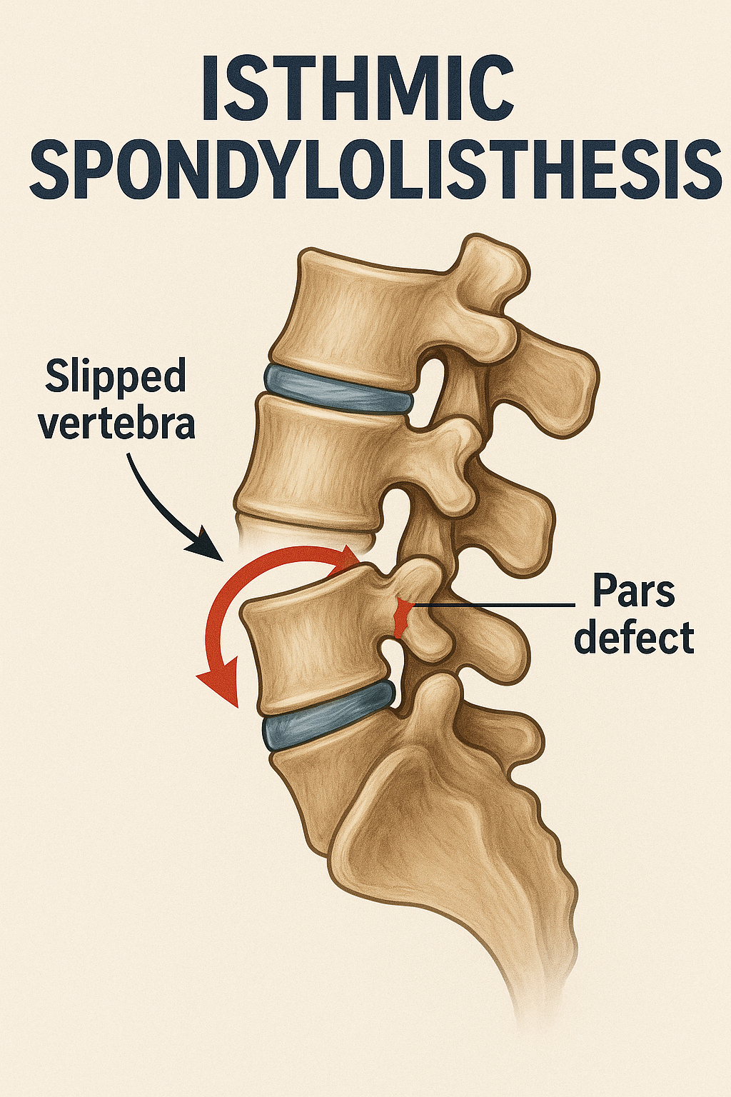 Isthmic Spondylolisthesis - Causes, Symptoms, and Treatment
